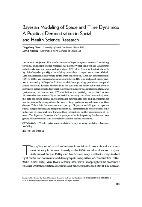 (PDF) Bayesian Modeling of Space and Time Dynamics: A Practical Demonstration in Social and ...
