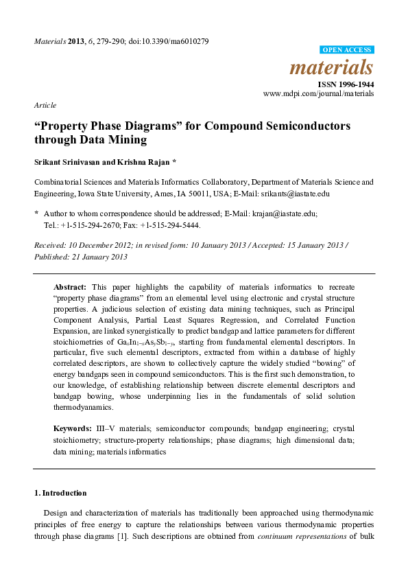 (PDF) “Property Phase Diagrams” for Compound Semiconductors through ...