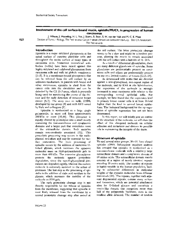 (PDF) Involvement of the cell surface-bound mucin, episialin/MUC1, in ...