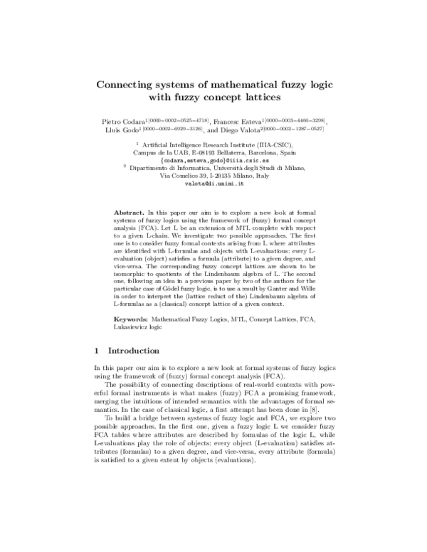 Pdf Connecting Systems Of Mathematical Fuzzy Logic With Fuzzy Concept