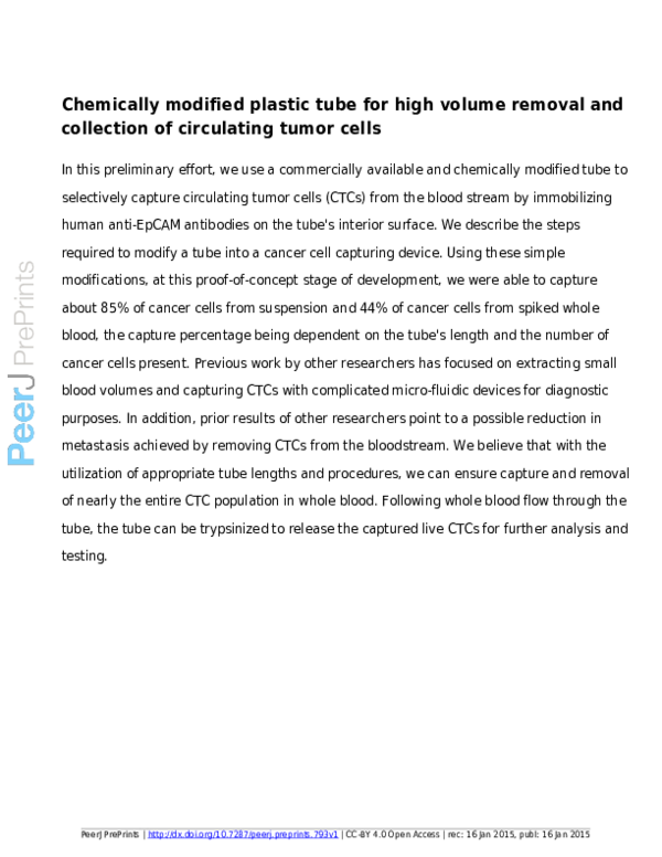 (PDF) Chemically Modified Plastic Tube for High Volume Removal and ...
