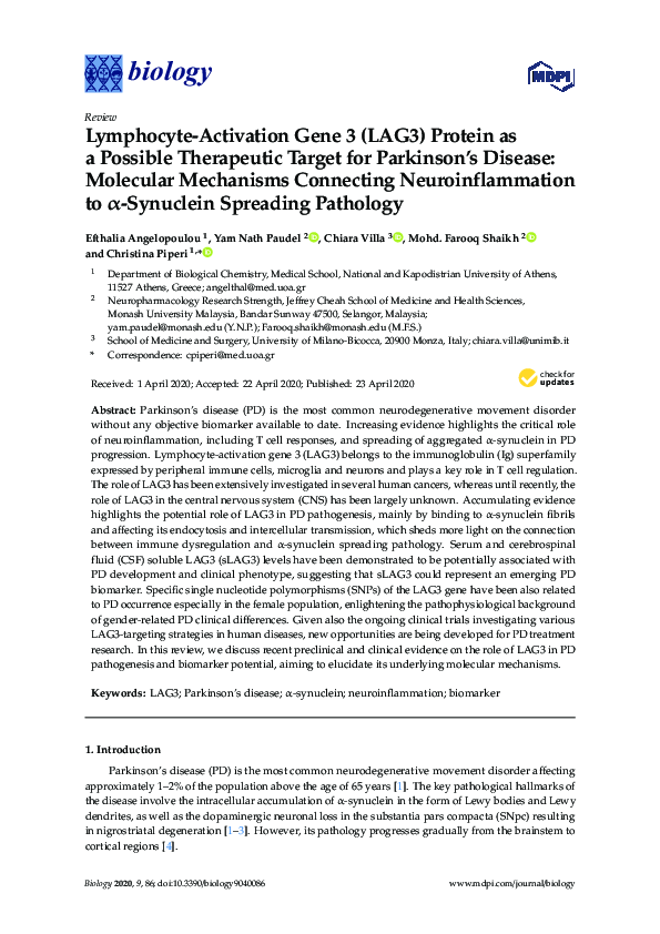(PDF) Lymphocyte-activation Gene 3 (LAG3) Protein as a Possible ...