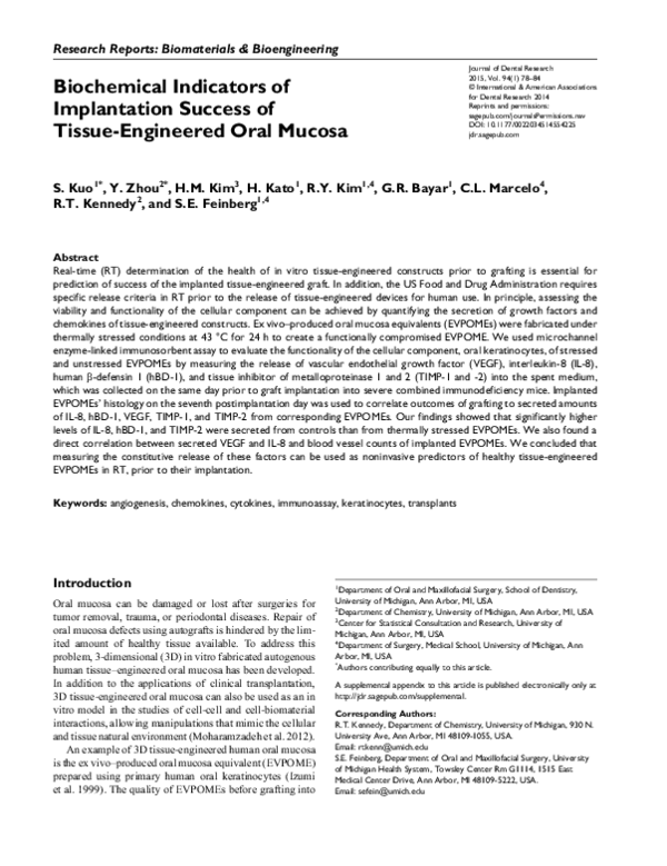 (PDF) Biochemical indicators of implantation success of tissue ...