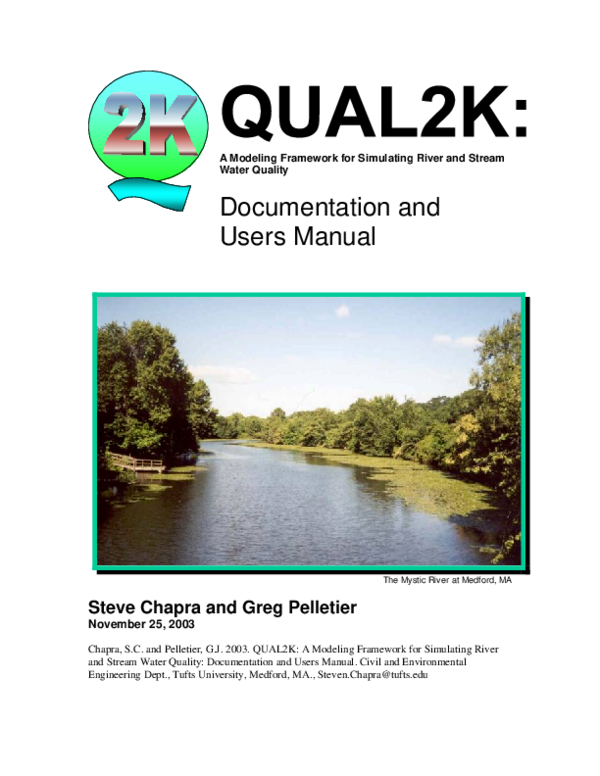 (PDF) QUAL2K: A Modeling Framework for Simulating River and Stream Water Quality