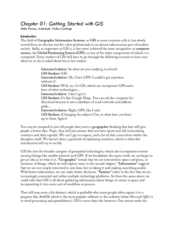 (PDF) Getting Started With Gis