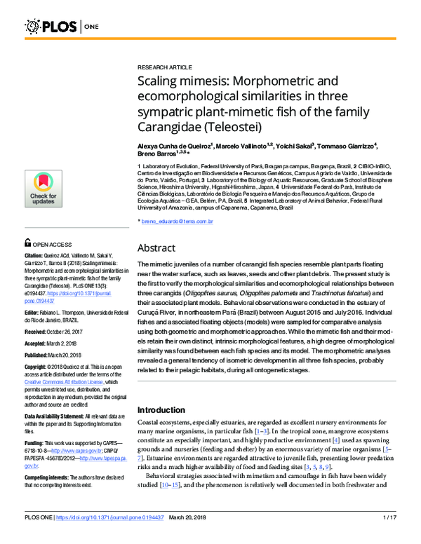 (PDF) Scaling mimesis: Morphometric and ecomorphological similarities ...