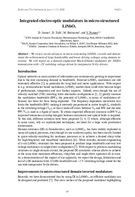 (PDF) Integrated electro-optic modulators in micro-structured