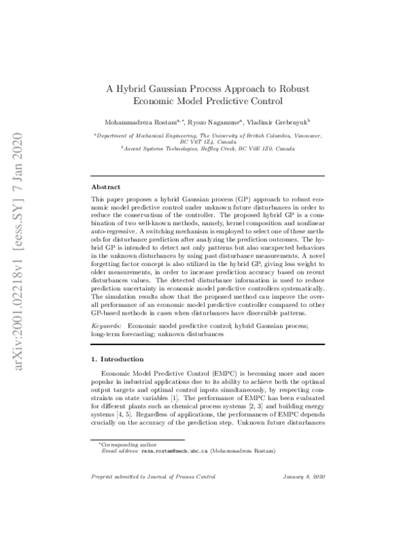 (PDF) A Hybrid Gaussian Process Approach to Robust Economic Model ...