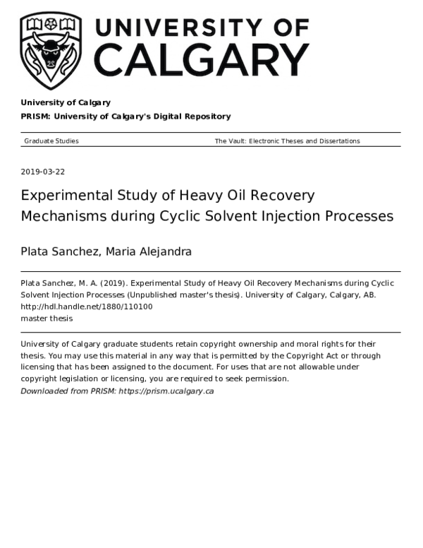 (PDF) Experimental Study of Heavy Oil Recovery Mechanisms During Cyclic ...