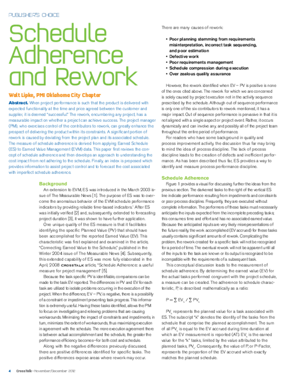 (PDF) Schedule Adherence and Rework Schedule Adherence