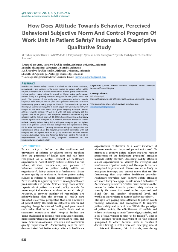 (PDF) How Does Attitude Towards Behavior, Perceived Behavioral ...