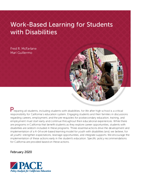 (PDF) Work-Based Learning for Students with Disabilities