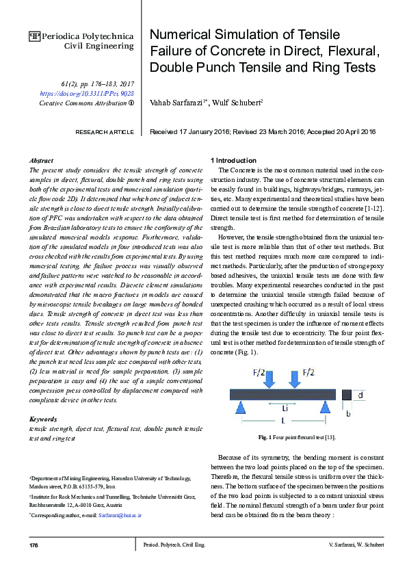 (PDF) Numerical Simulation of Tensile Failure of Concrete in Direct ...