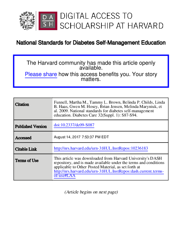 (PDF) National standards for diabetes self-management education ...