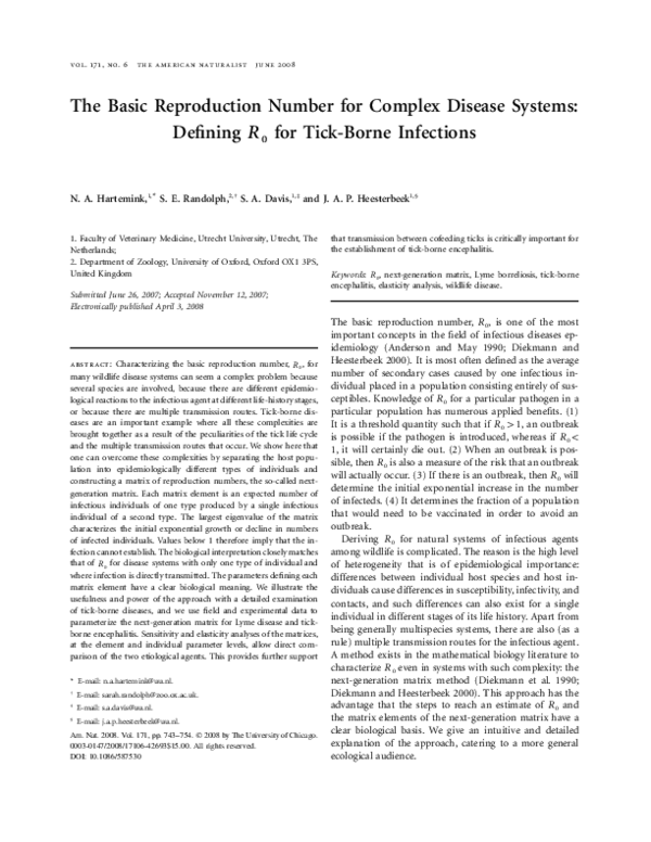 (PDF) The Basic Reproduction Number for Complex Disease Systems ...