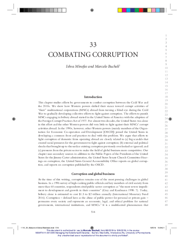 (PDF) Combating Corruption