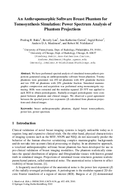 (PDF) An Anthropomorphic Software Breast Phantom for Tomosynthesis ...