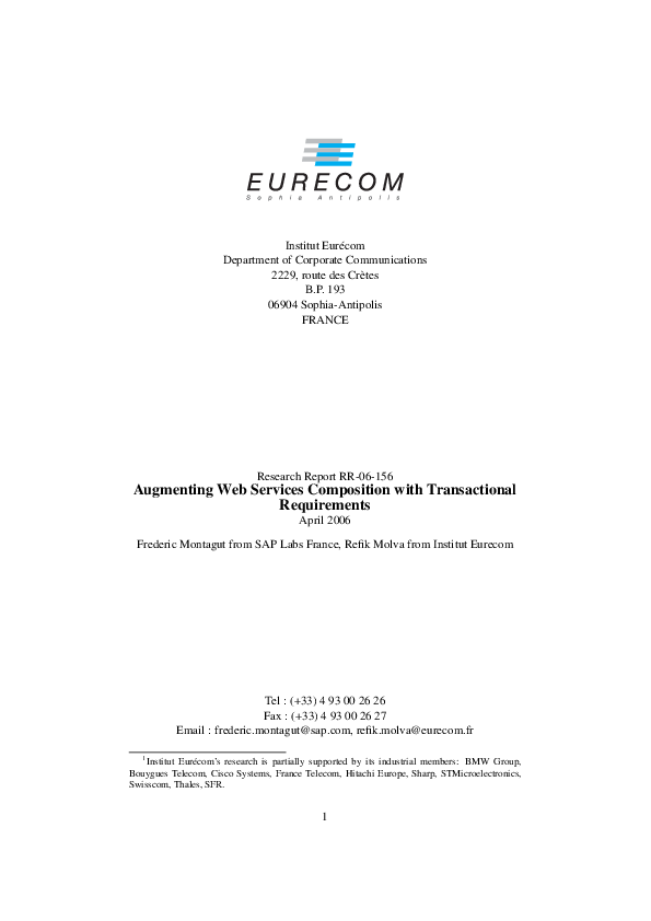 (PDF) Augmenting Web Services Composition with Transactional Requirements April 2006