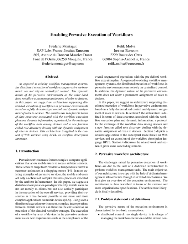 (PDF) Enabling Pervasive Execution of Workflows