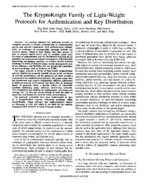 (PDF) The KryptoKnight family of light-weight protocols for ...