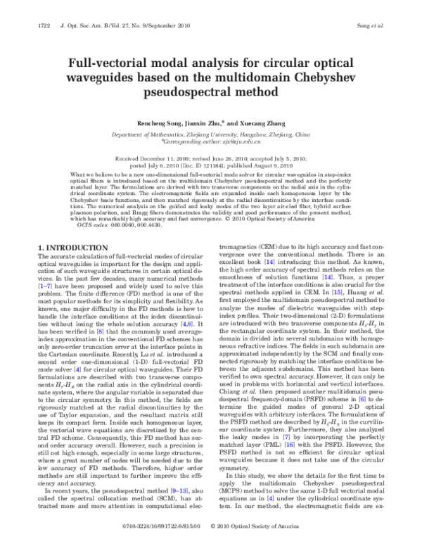 (PDF) Full-vectorial modal analysis for circular optical waveguides based on the multidomain ...