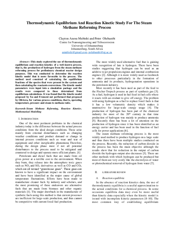 (PDF) Steam reforming paper