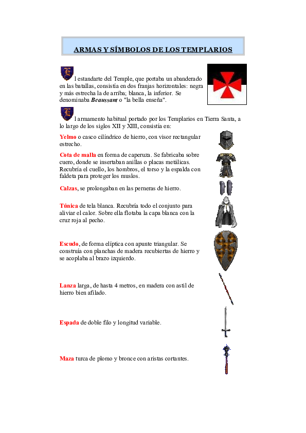 (DOC) ARMAS Y SÍMBOLOS DE LOS TEMPLARIOS