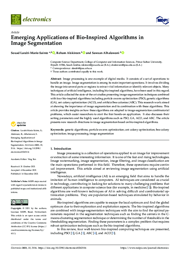 (PDF) Emerging Applications of Bio-Inspired Algorithms in Image Segmentation