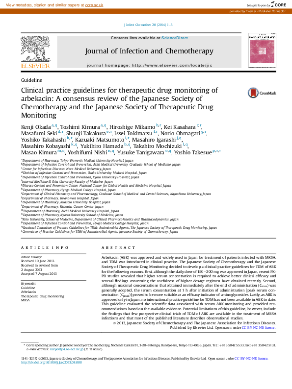 (PDF) Clinical practice guidelines for therapeutic drug monitoring of ...