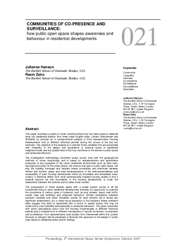 (PDF) Communities of Co-presence and Surveillance