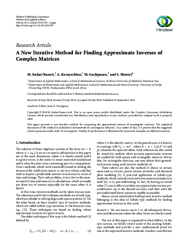 (PDF) A New Iterative Method for Finding Approximate Inverses of ...