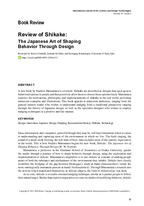 (PDF) Review of Shikake: The Japanese Art of Shaping Behavior Through ...