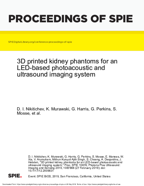 (PDF) 3D printed kidney phantoms for an LED-based photoacoustic and ...