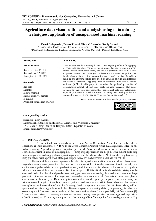Pdf Agriculture Data Visualization And Analysis Using Data Mining 1252