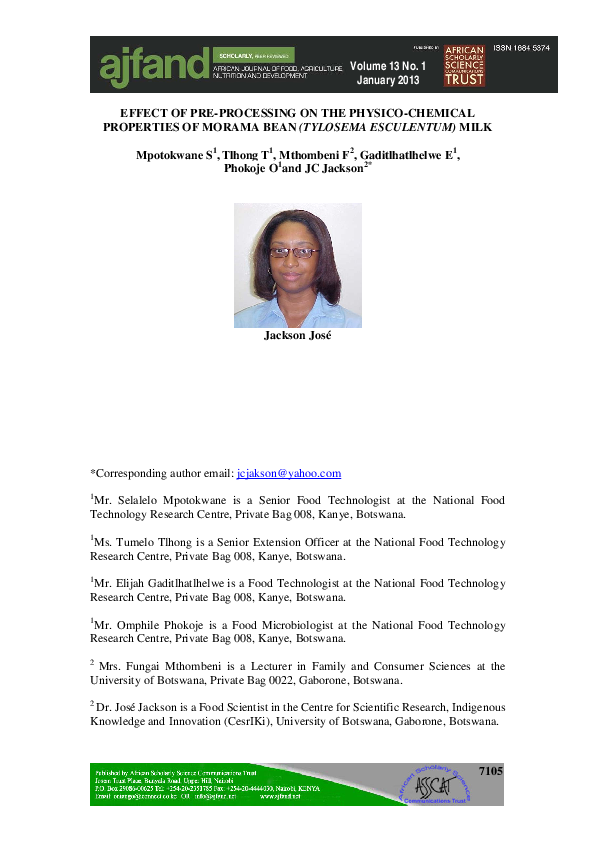 (PDF) Effect of pre-processing on the physico-chemical properties of ...