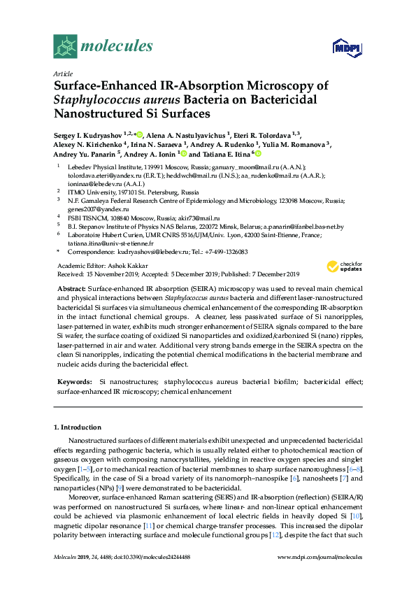 (PDF) Surface-Enhanced IR-Absorption Microscopy of Staphylococcus ...