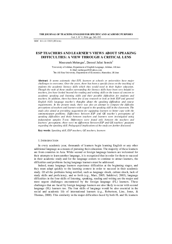 (PDF) The Journal of Teaching English for Specific and Academic Purposes