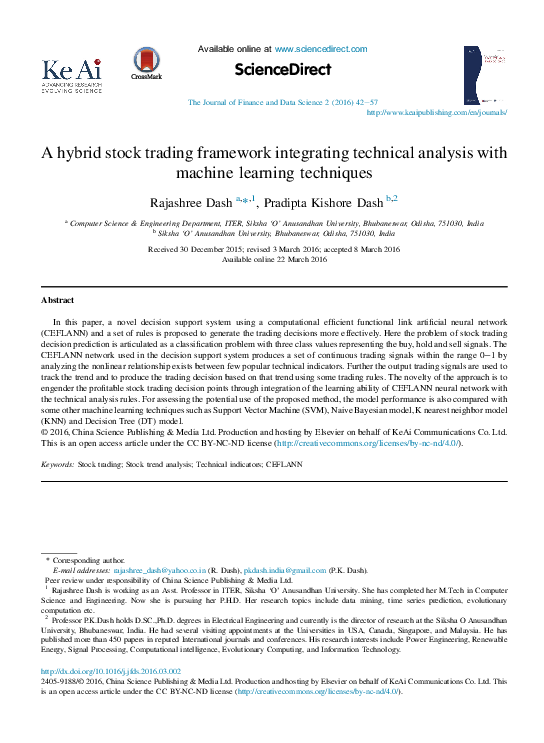 (PDF) A hybrid stock trading framework integrating technical analysis ...