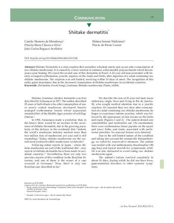 (PDF) Shiitake dermatitis
