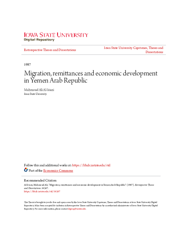 (PDF) Migration, remittances, and economic development: Case of Vietnam