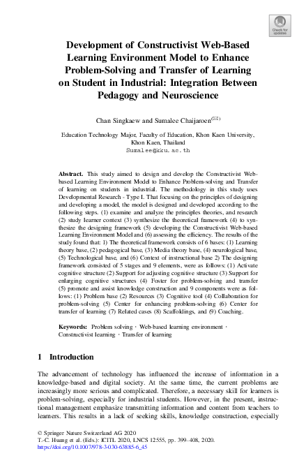 (PDF) Development of Constructivist Web-Based Learning Environment Model to Enhance Problem ...