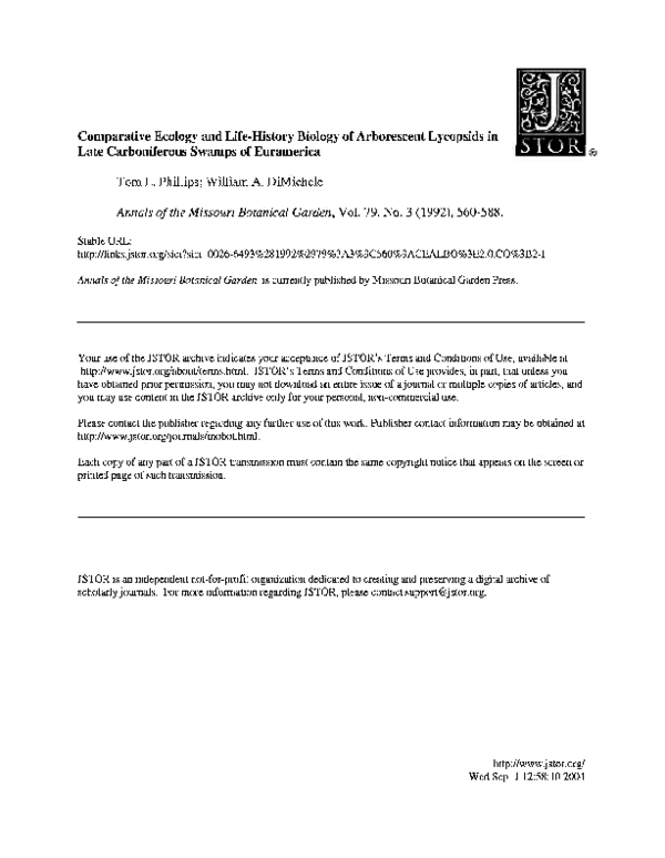 (PDF) Comparative ecology and life-history biology of arborescent ...