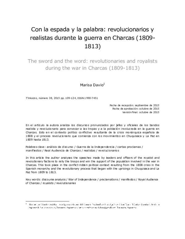 (PDF) The sword and the word: revolutionaries and royalists during the ...