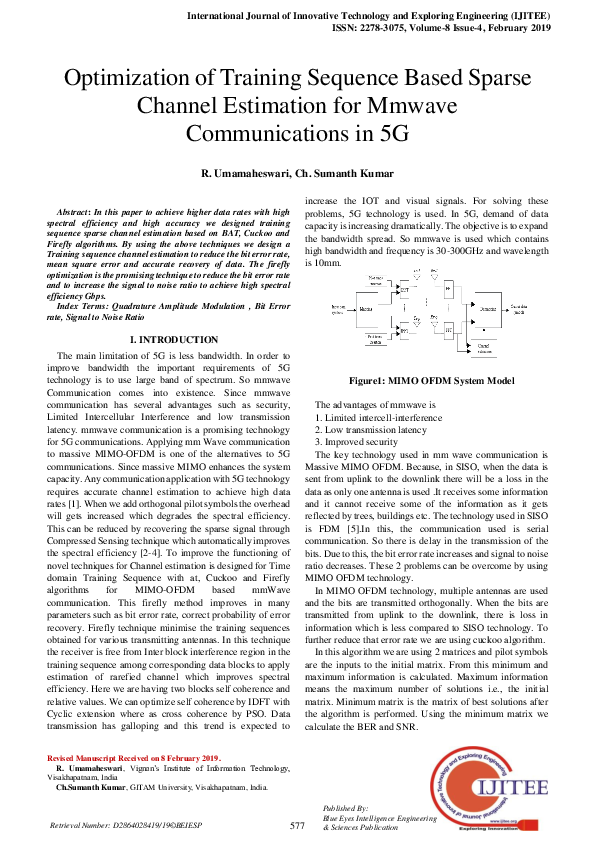 (PDF) Sparse channel estimation (PDF) Sparse channel estimation
