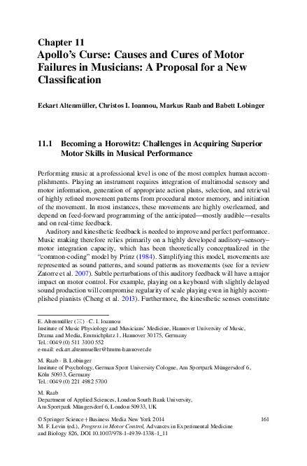 (PDF) Apollo's Curse: Causes and Cures of Motor Failures in Musicians ...