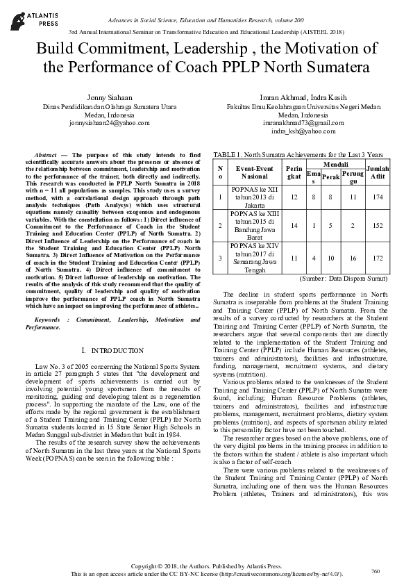 (PDF) Build Commitment, Leadership , the Motivation of the Performance ...