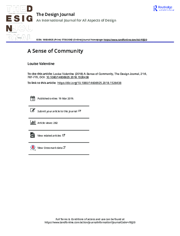 (PDF) A Sense of Community