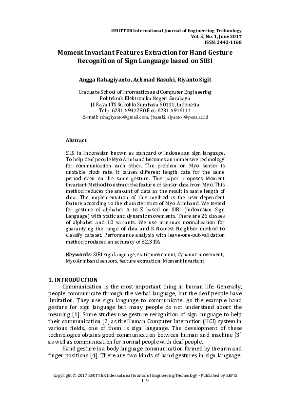 (PDF) Moment Invariant Features Extraction for Hand Gesture Recognition ...