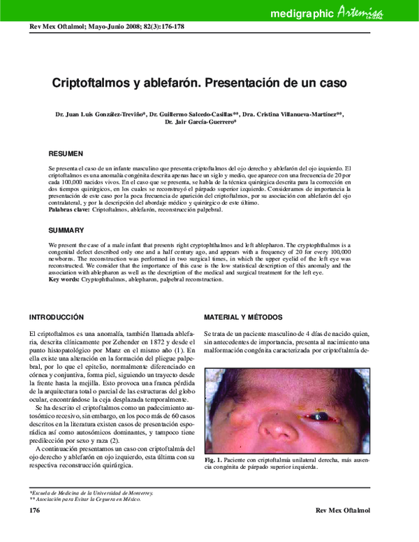 (PDF) Criptoftalmos y ablefarón. Presentación de un caso