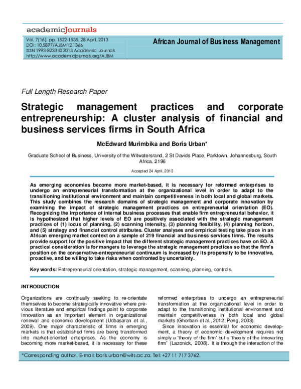 (PDF) African Journal of Business Management